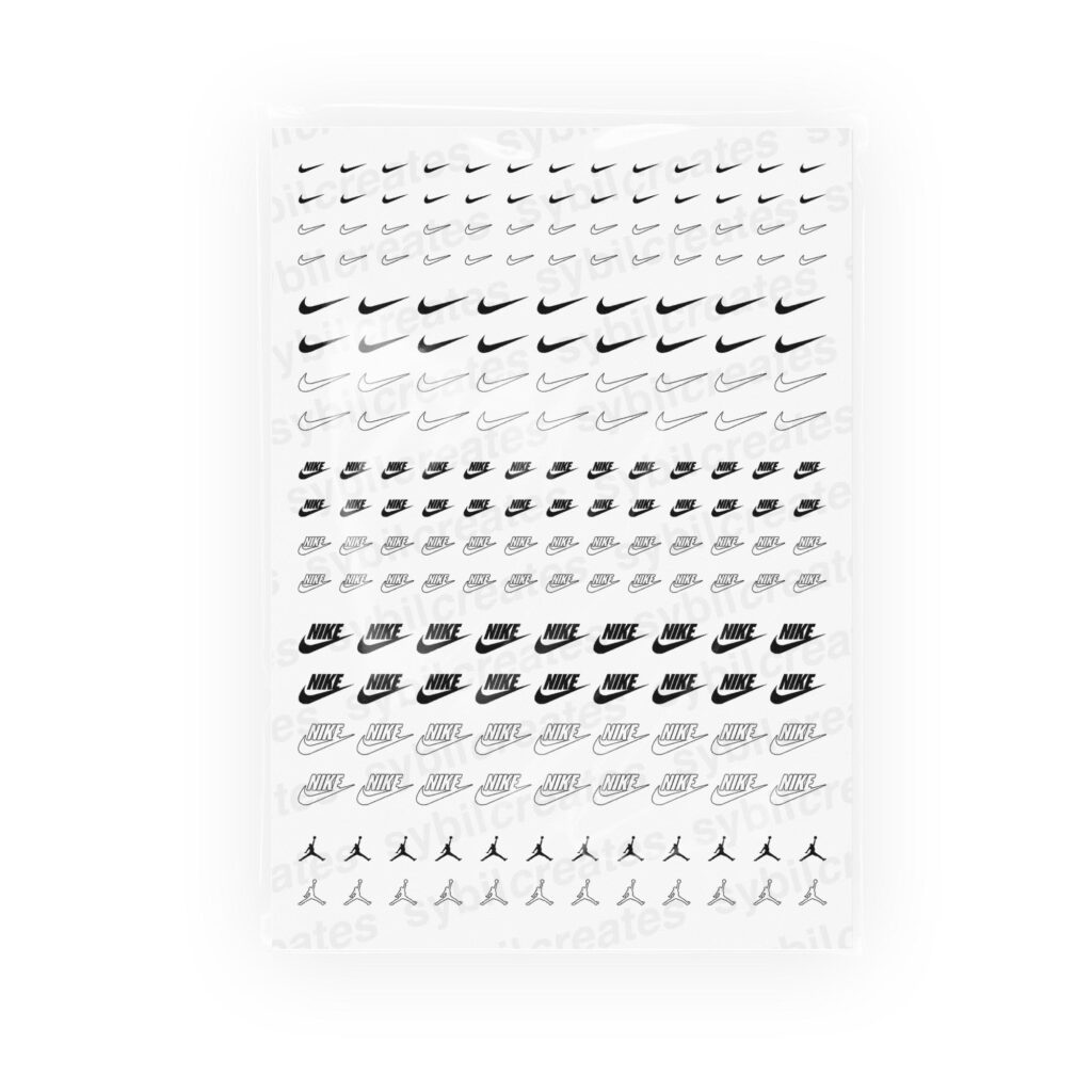 Black Nike Waterslide Nail Decals – Clear Transparent A6 Sheet | SHOP ...