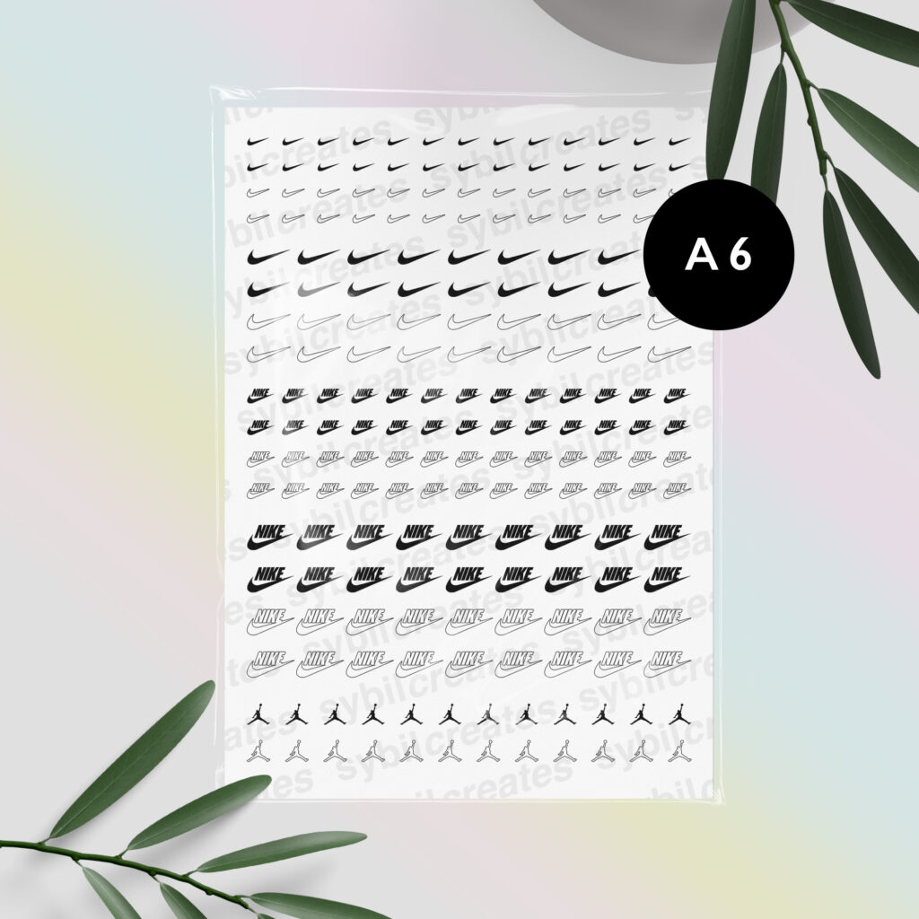 Black Nike Waterslide Nail Decals – Clear Transparent A6 Sheet | SHOP ...
