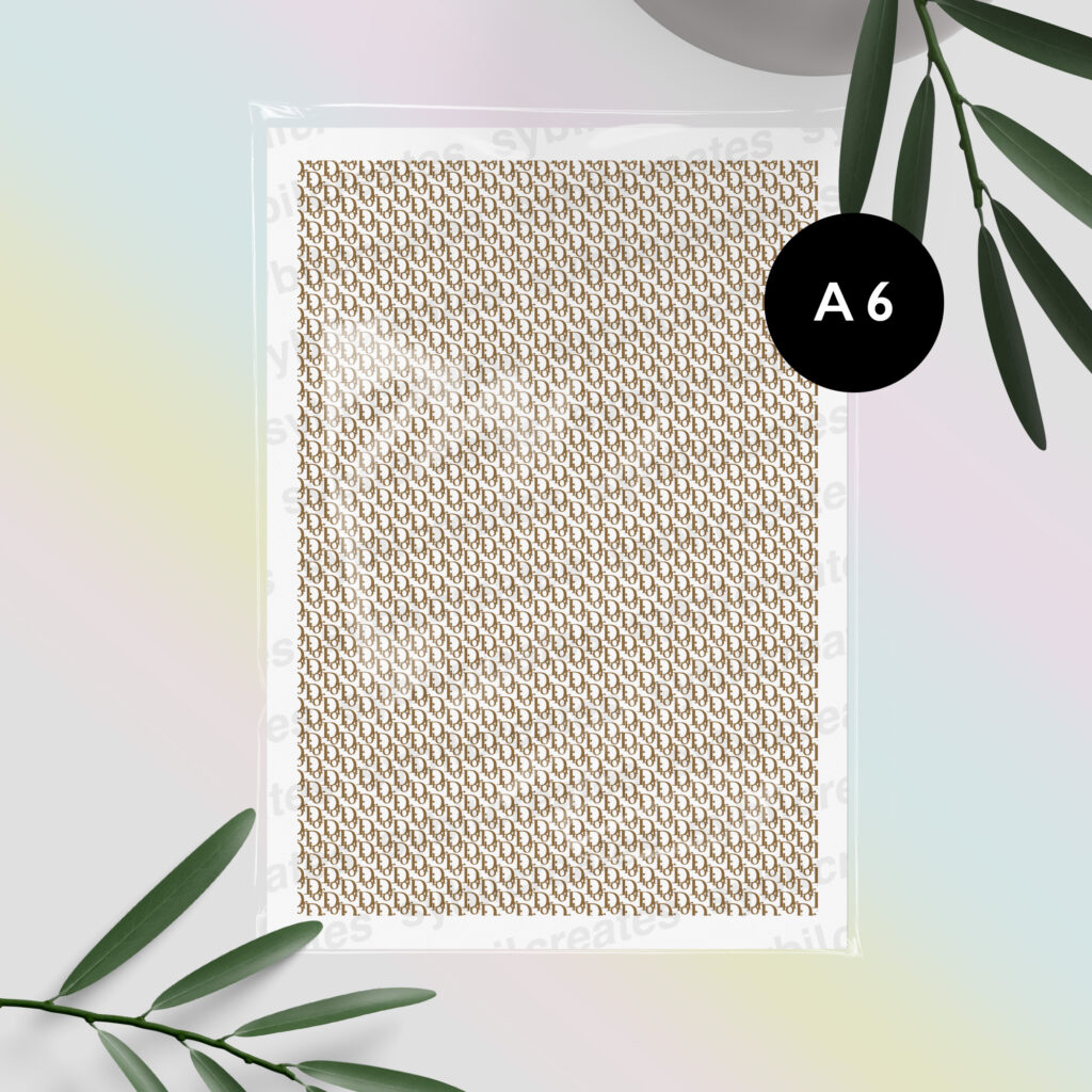 Brown Dior Monogram Waterslide Nail Decals – Clear Transparent A6 Sheet ...