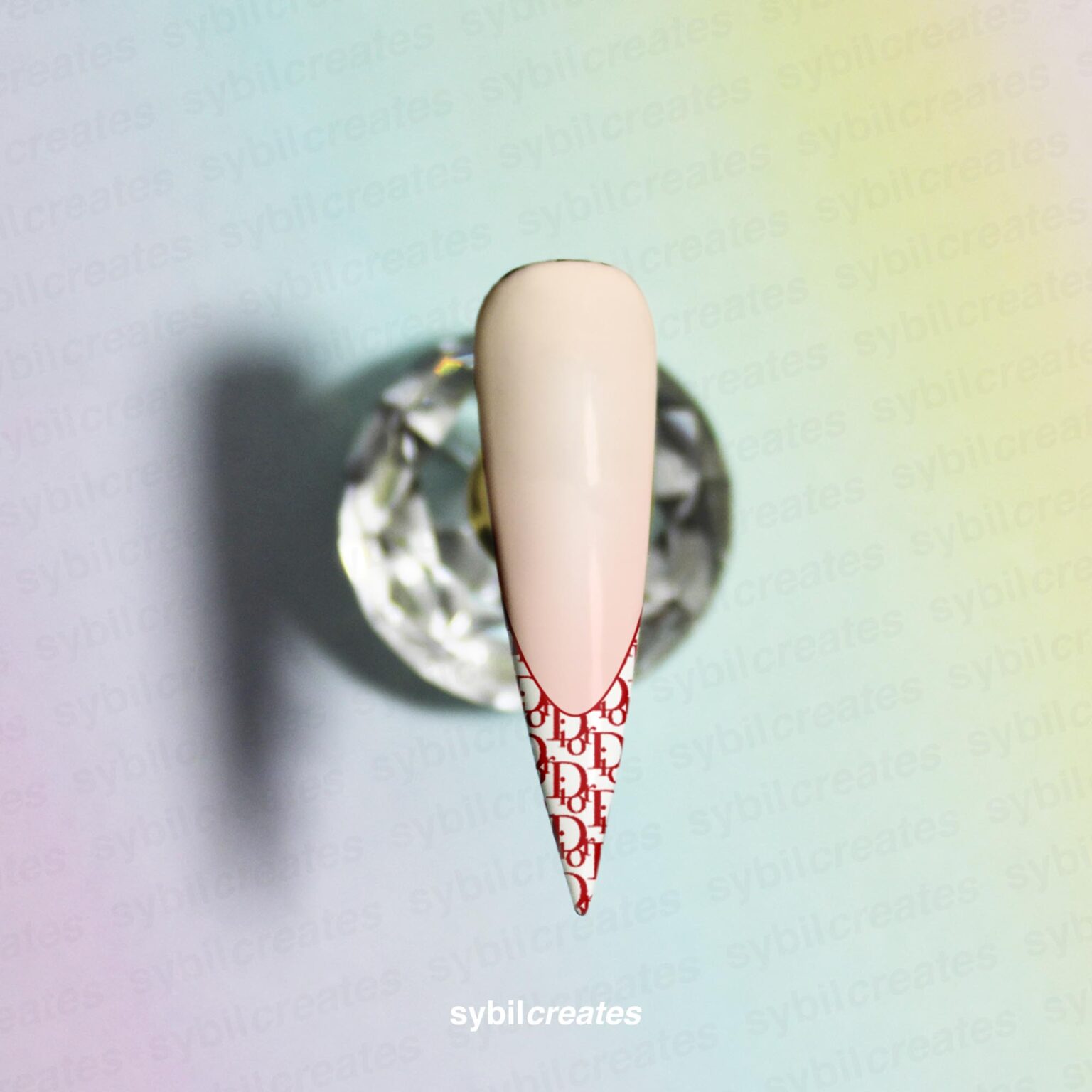 Red Dior Monogram Waterslide Nail Decals – Clear Transparent A6 Sheet ...