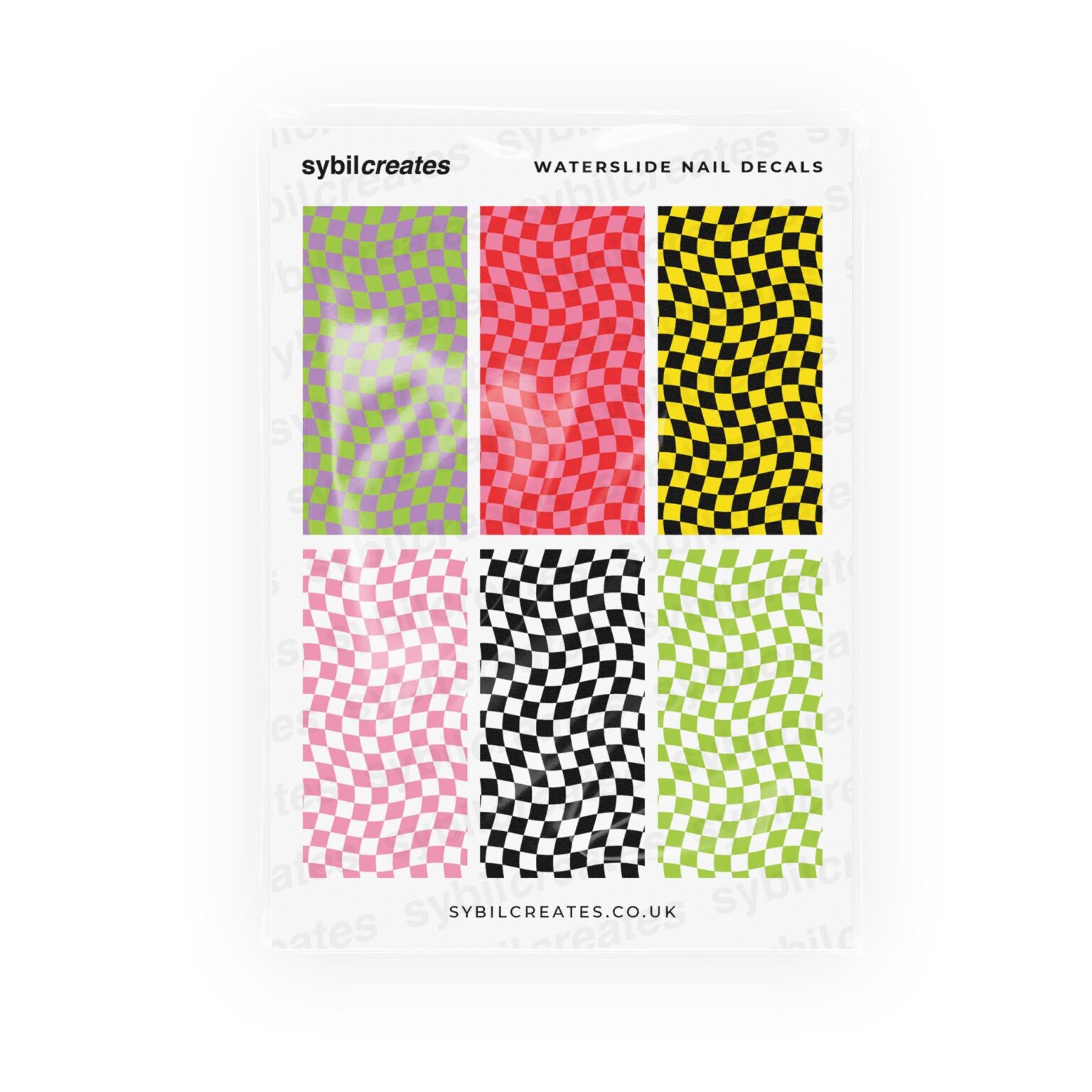 Black and White Checkerboard Waterslide Nail Decals – Opaque White A6 ...