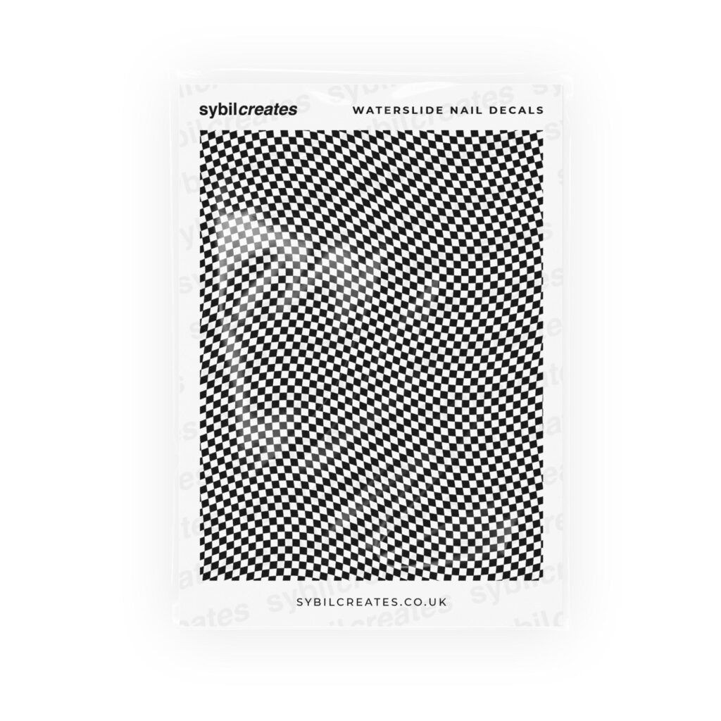 Black and White Trippy Checkerboard Waterslide Nail Decals – Opaque ...