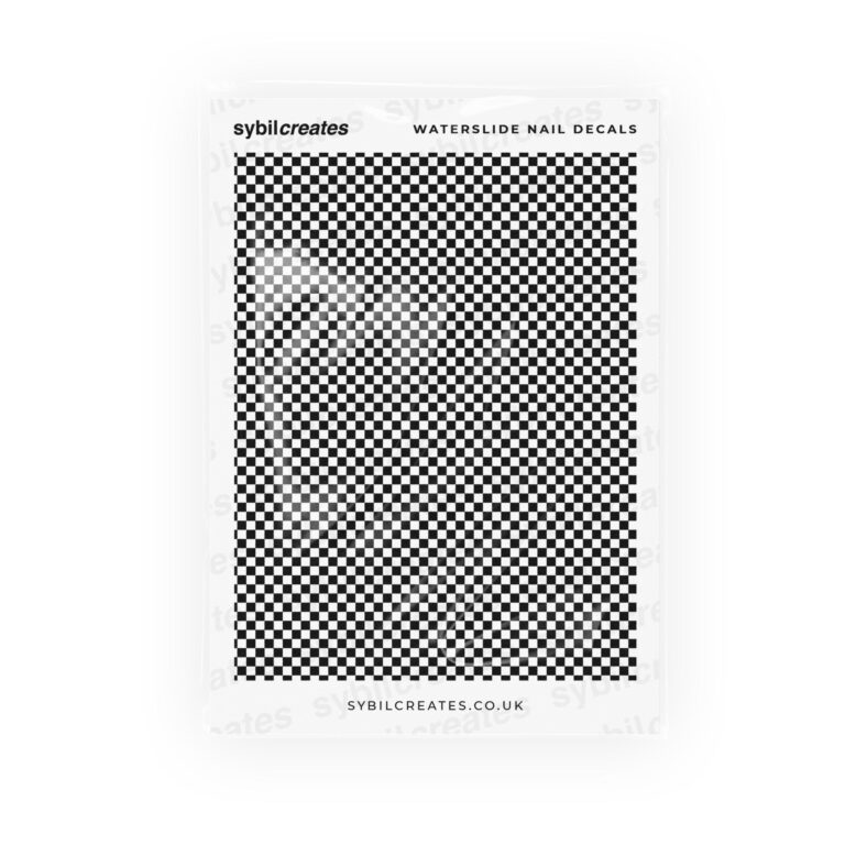 Black and White Checkerboard Waterslide Nail Decals – Opaque White A6 ...