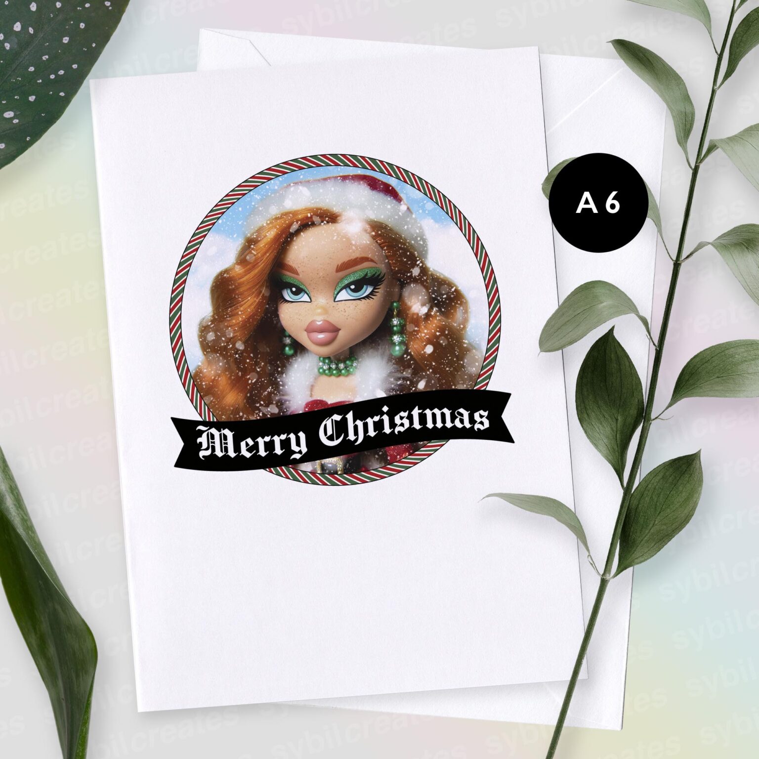 Serenity Santa Doll Christmas Card | SHOP SybilCreates