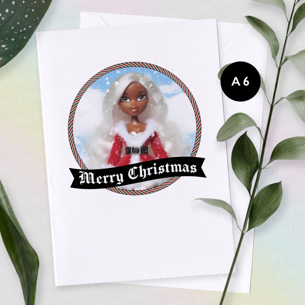 Serenity Santa Doll Christmas Card | SHOP SybilCreates