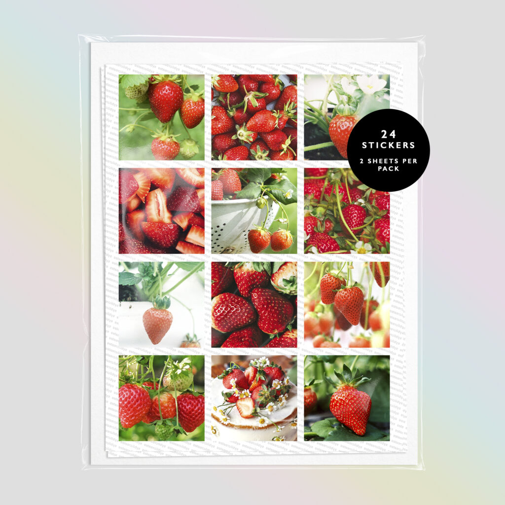 Strawberry Sticker Sheets – 24 Stickers | SHOP SybilCreates