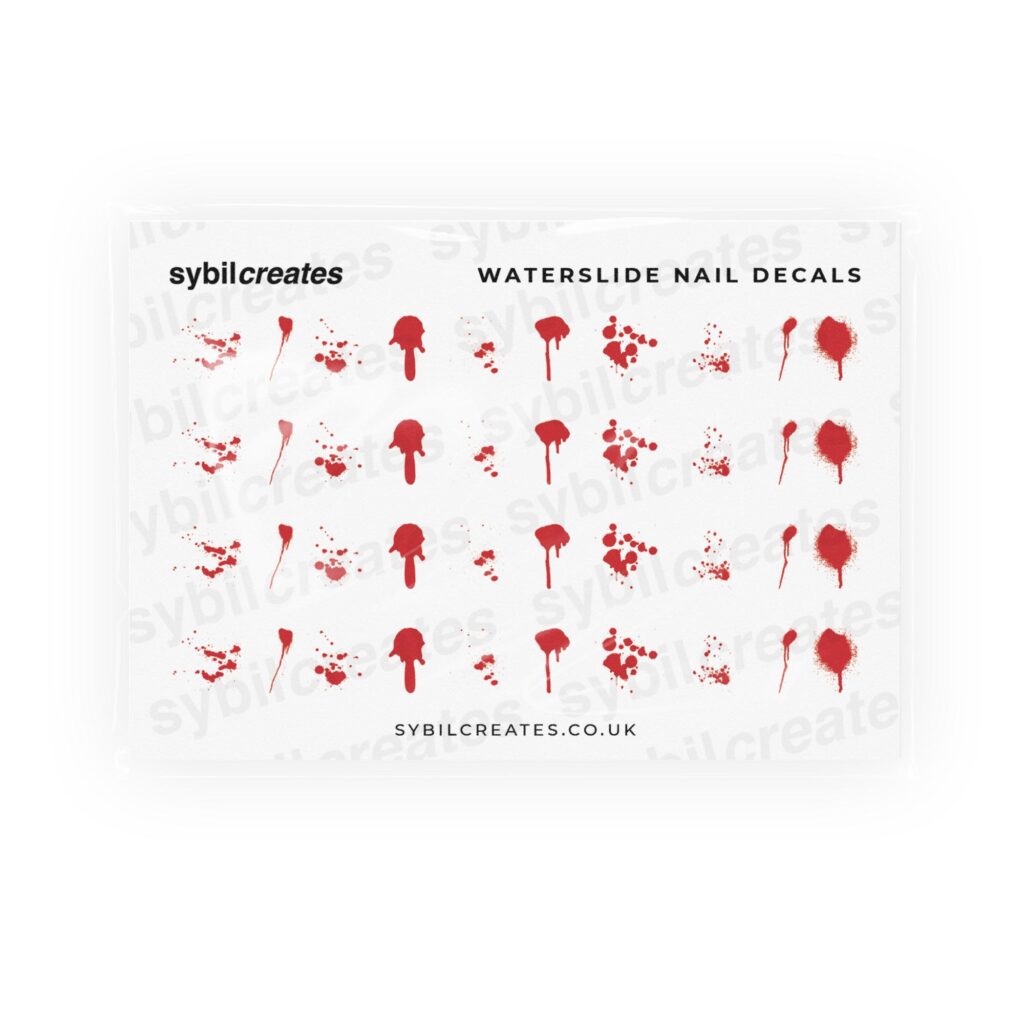 Blood Splatter Waterslide Nail Decals – Clear Transparent A7 Sheet ...
