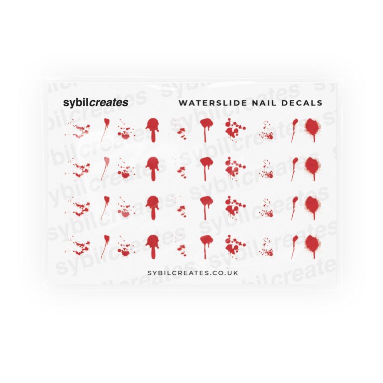 Blood Splatter Waterslide Nail Decals – Clear Transparent A7 Sheet ...